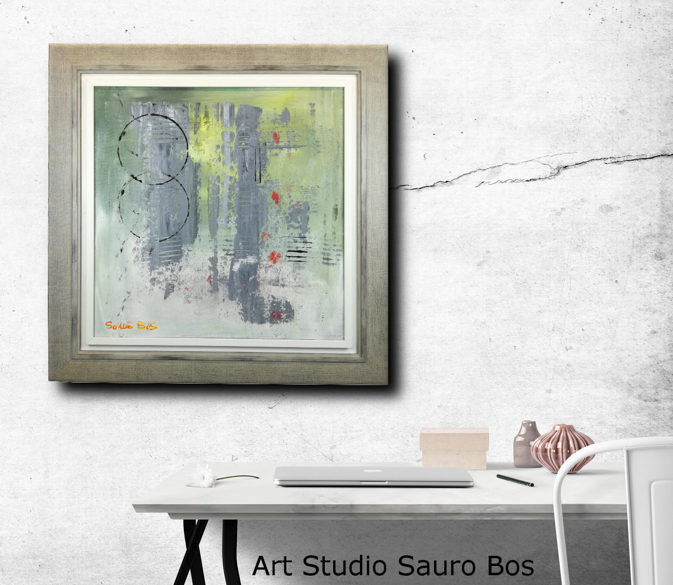 quadro-astratto-con-cornice-moderna-chiarista | sauro bos
